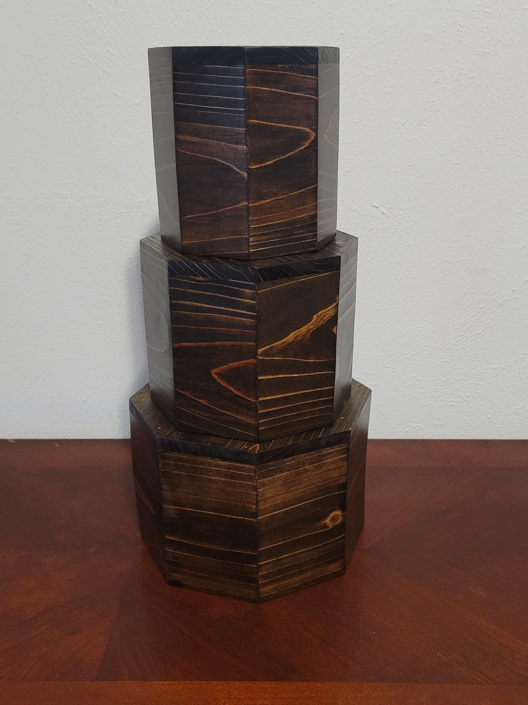 Cedar Wood Octagon Planters, Set of 3 - Etsy