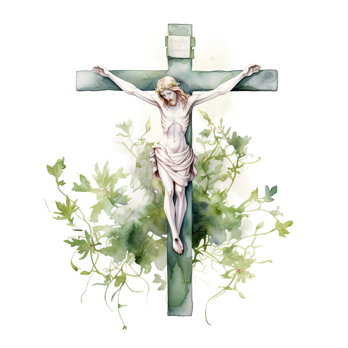 23 Easter Christian Crucifix Cross Clipart, Jpgs, Spring, Watercolor ...
