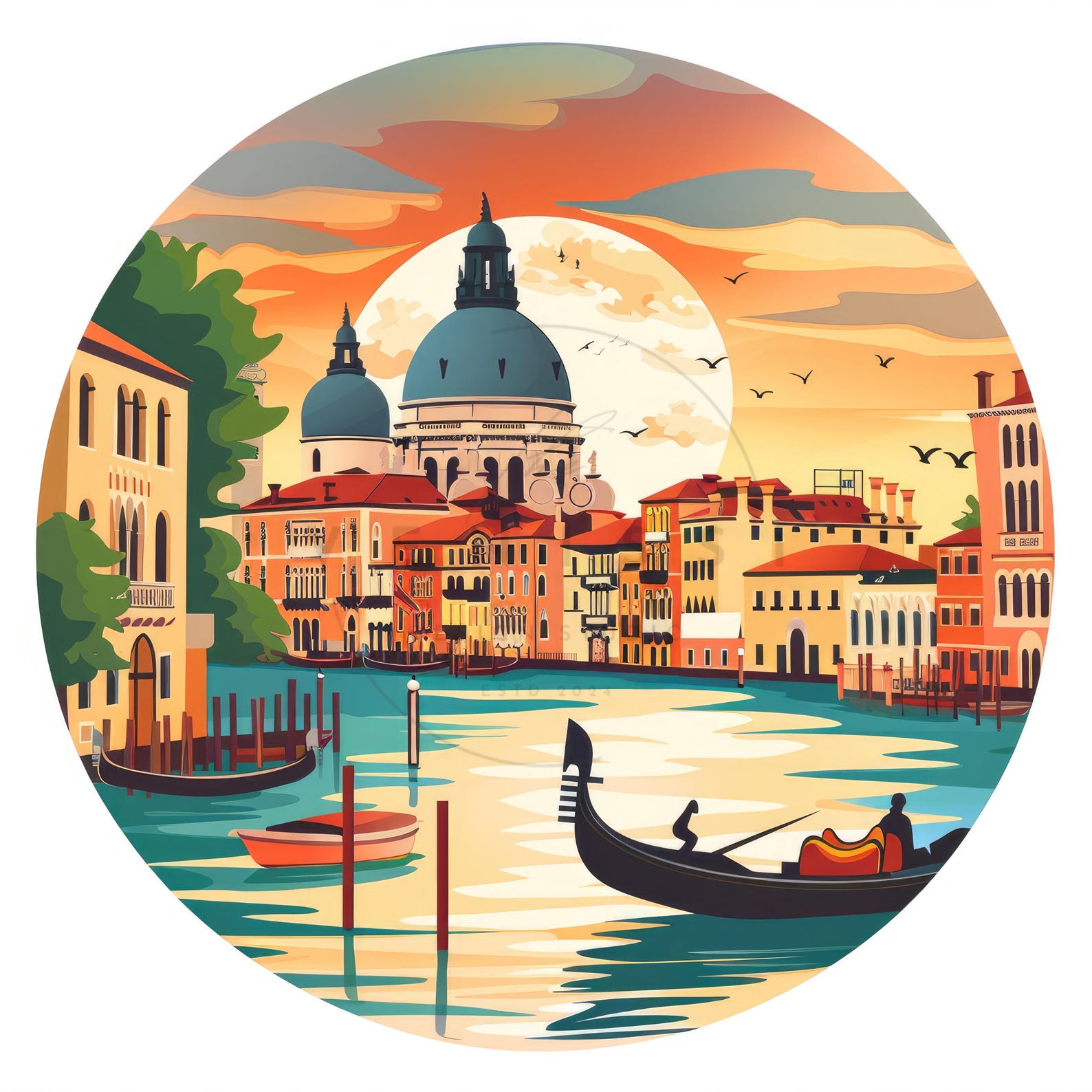 11 Venice in Italy Clipart, Gondolas Images, Printable Watercolor ...