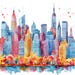 10 New York City Panorama Clipart, Watercolor New York Clipart ...
