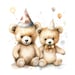 17 Teddy Bears Clipart, Watercolor Teaddy Bears Wearing Hat Clipart ...