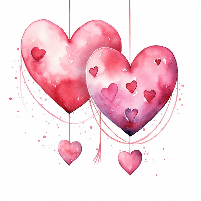24 Valentine's Day Hearts Clipart, Hearts Jpgs, Hearts Sublimation ...
