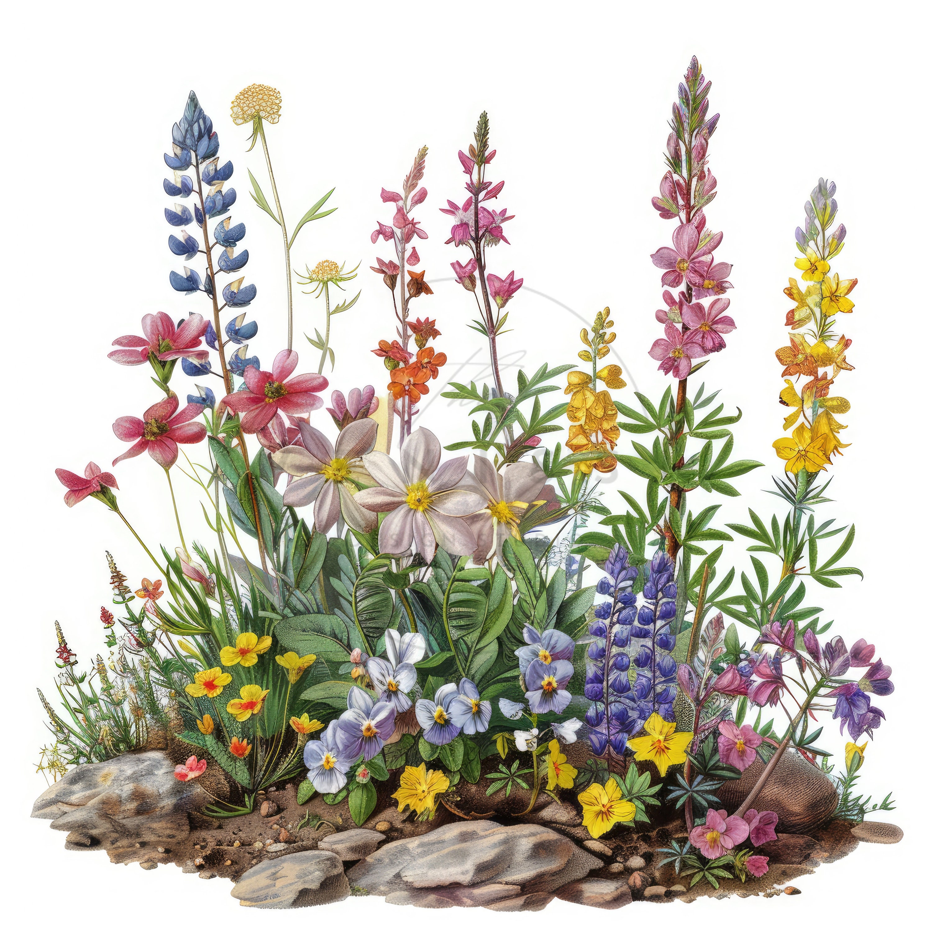 11 Vintage Wildflowers Clipart Bundle, Spring Flowers Clipart Set ...