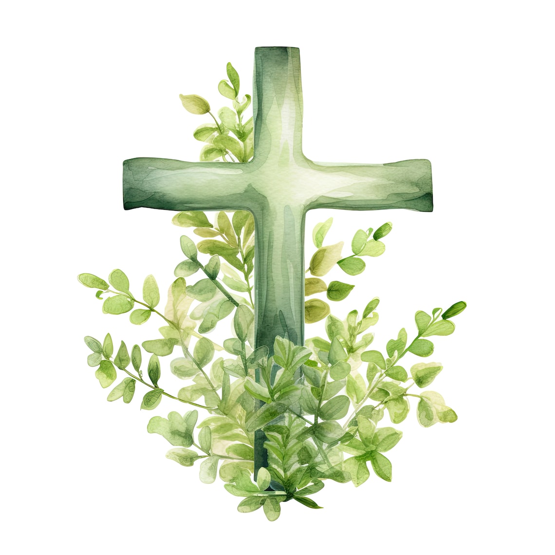 26 Easter Christian Crucifix Cross Clipart, Jpgs, Spring, Watercolor ...