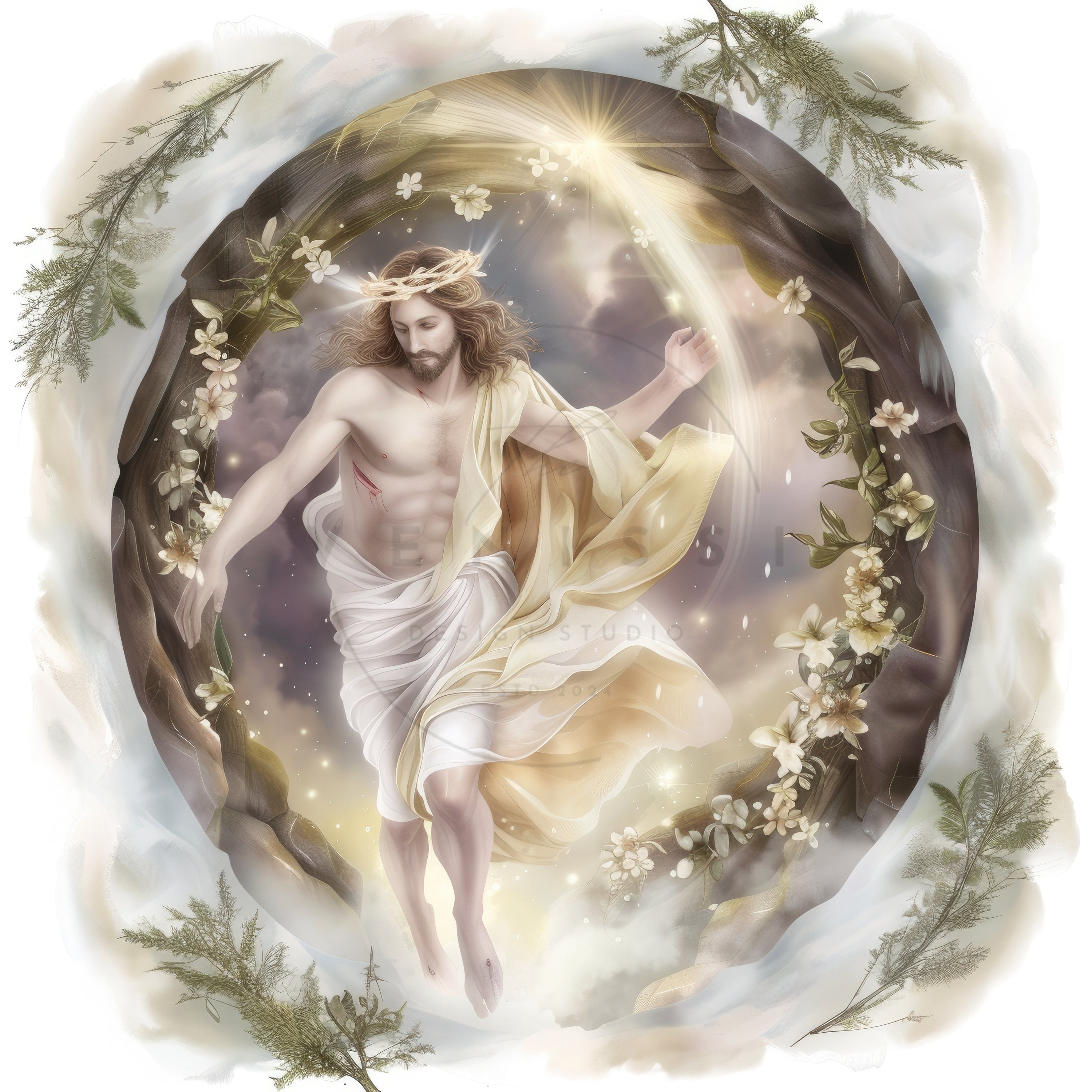 10 Jesus Christ is Risen Clipart, Ressurection Clipart, Watercolor ...