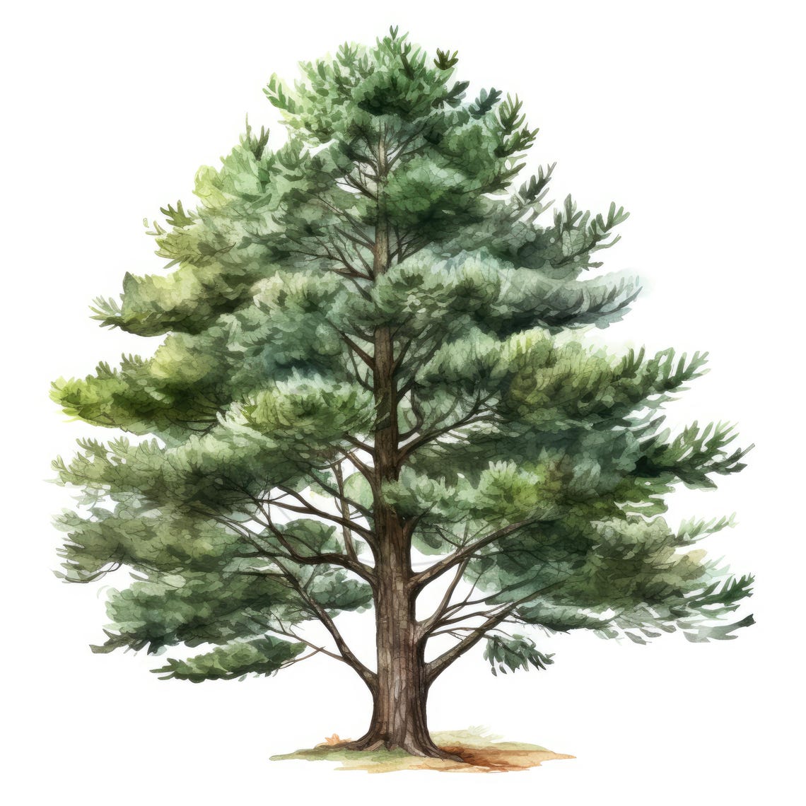 15 Pine Tree Clipart, Watercolor Forest Clip Art, Pine Tree Forest ...