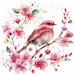 11 Bird in Flowers Clipart, Watercolor Floral Bird Clipart, Printable ...