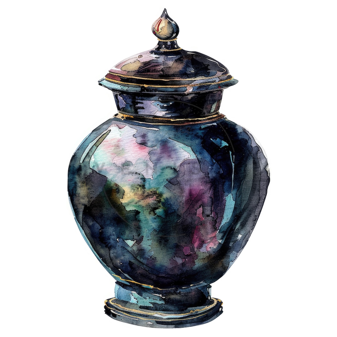 16 Gothic Jar Clipart Set, Watercolor Amphora Clipart, Printable High ...