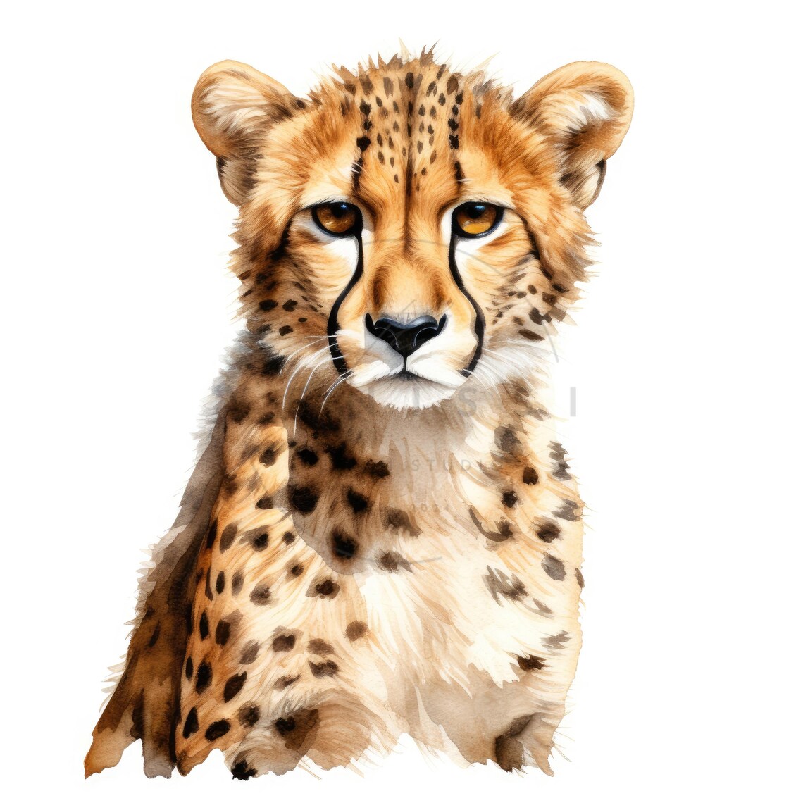 10 Cheetah Clipart, Watercolor Cheetah Print, Safari Animal Clipart ...