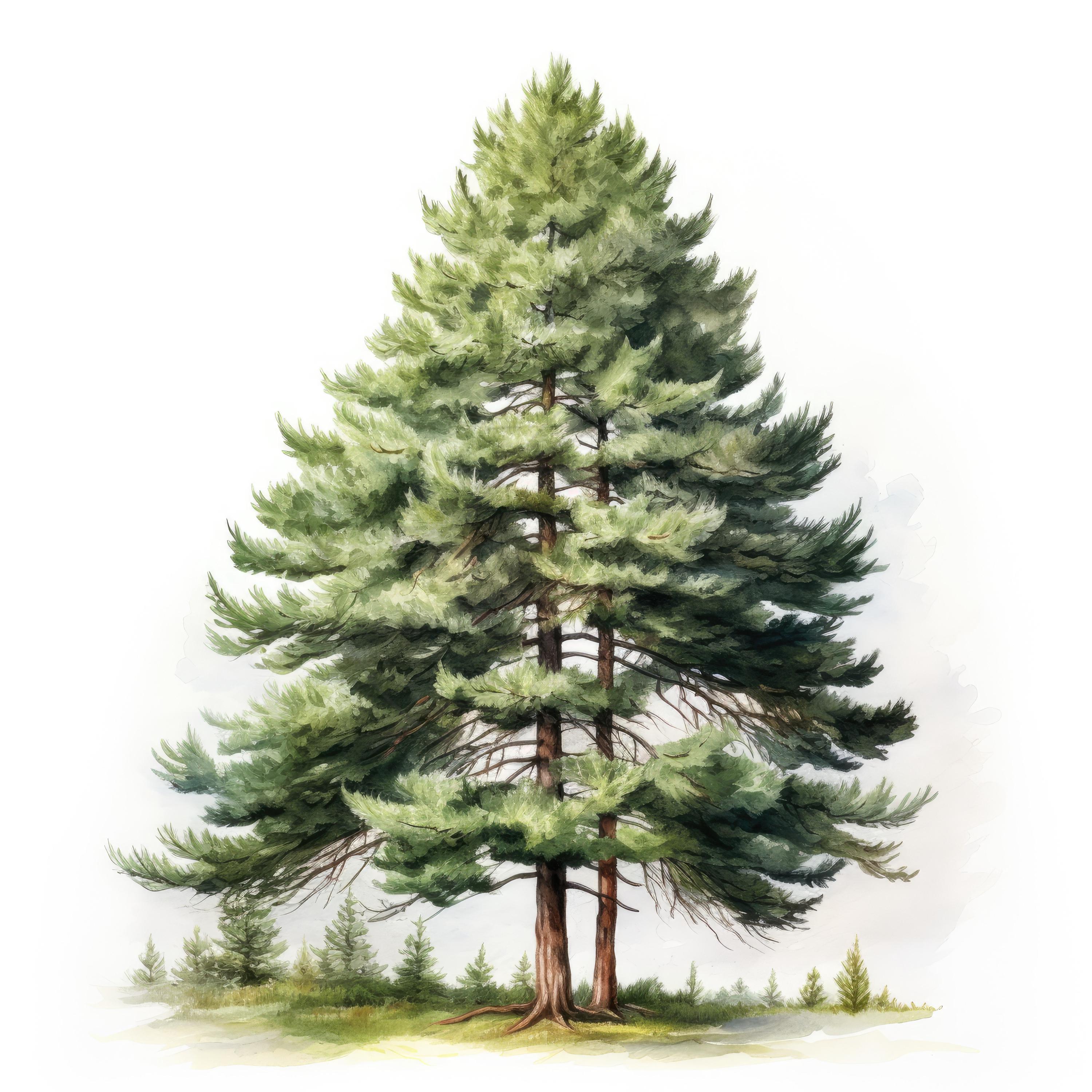15 Pine Tree Clipart, Watercolor Forest Clip Art, Pine Tree Forest ...