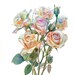 12 Pastel Roses Bouquet Clipart, Watercolor Spring Flowers Clipart ...