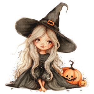 10 Little Witch Clipart, Halloween Witch With Pumpkin Clipart ...