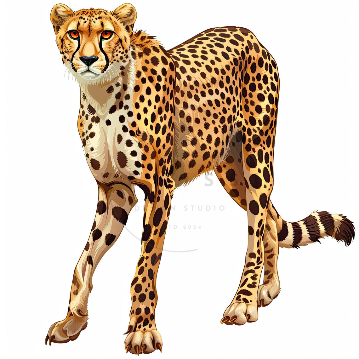 10 Cheetah Clipart, Watercolor Cheetah Print, Safari Animal Clipart ...