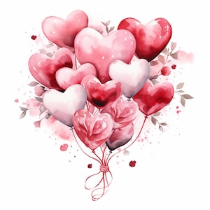 24 Valentine's Day Hearts Clipart, Hearts Jpgs, Hearts Sublimation ...