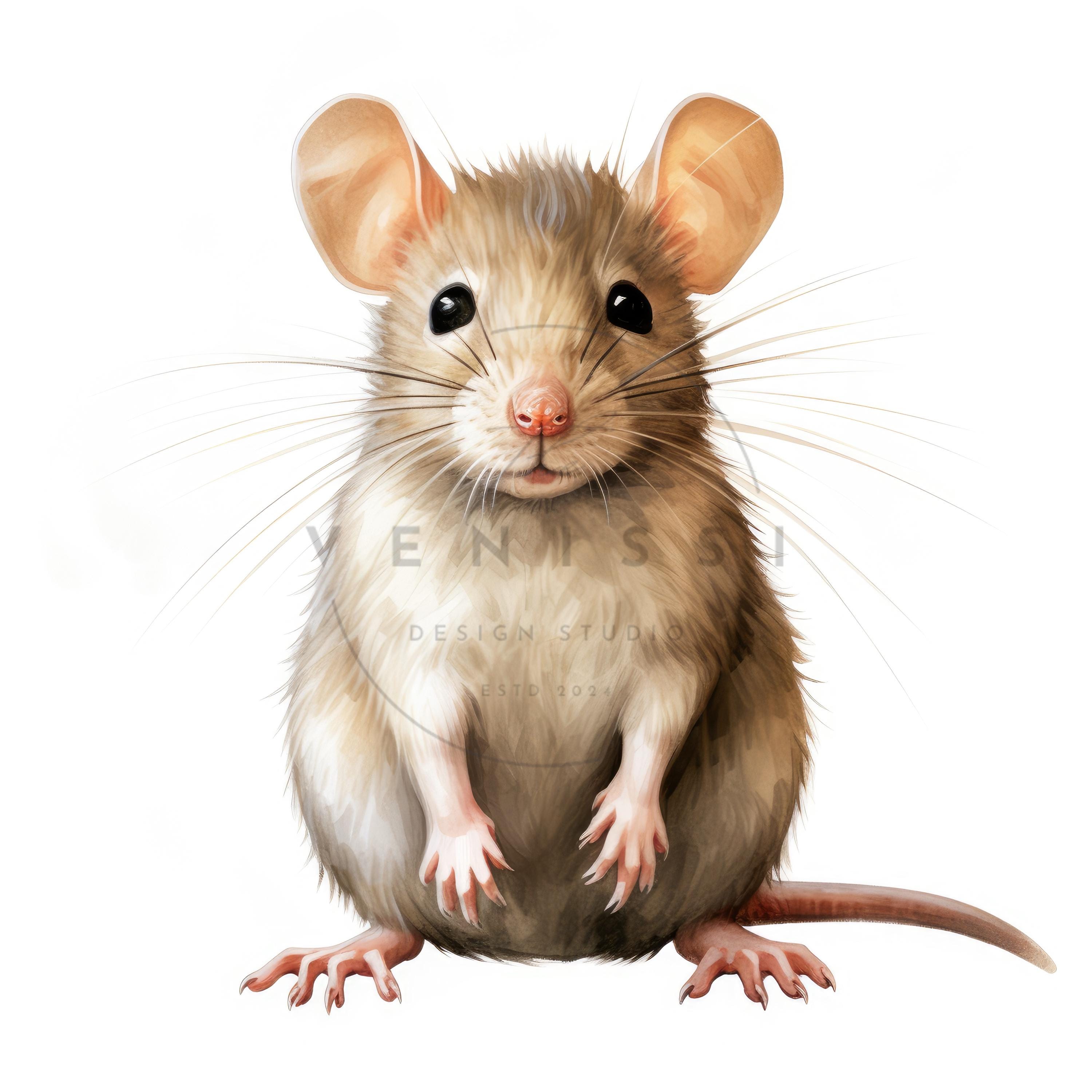 12 Rat Clipart, Watercolor Rat Clipart, Printable High Quality JPG ...