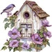 12 Vintage Bird House Clipart Pack, Watercolor Bird House Clip Art ...