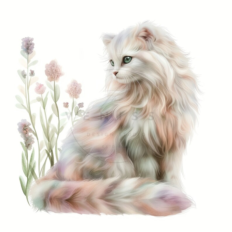 10 Ragdoll Clipart Set, Fluffy Cat Clipart, High Quality Jpgs ...
