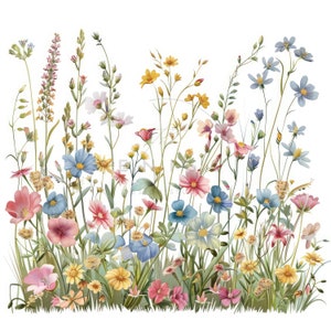 12 Vintage Wildflowers Clipart Bundle, Spring Flowers Clipart Set ...