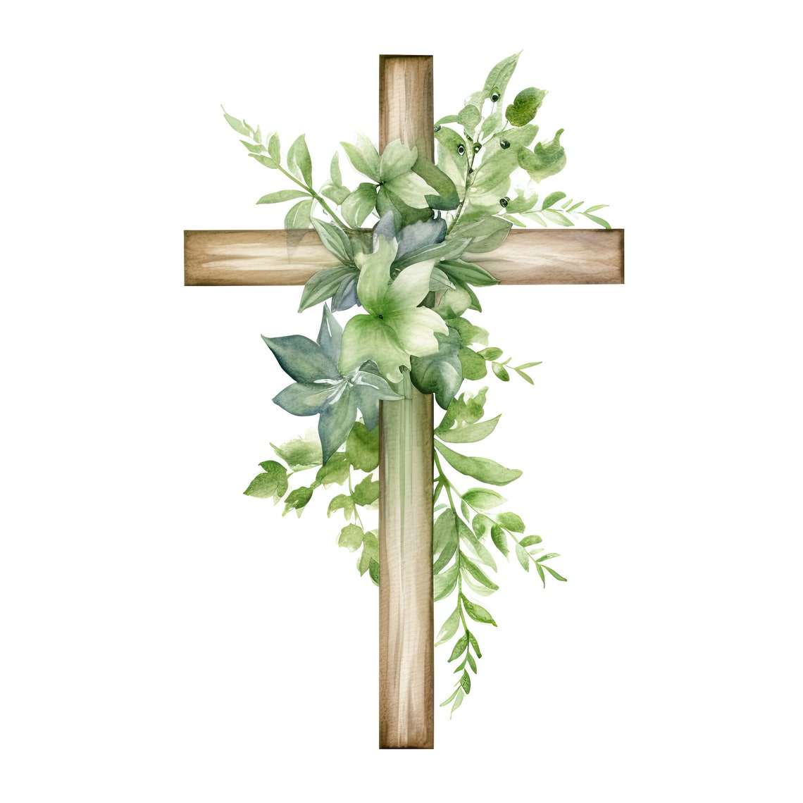 26 Easter Christian Crucifix Cross Clipart, Jpgs, Spring, Watercolor ...