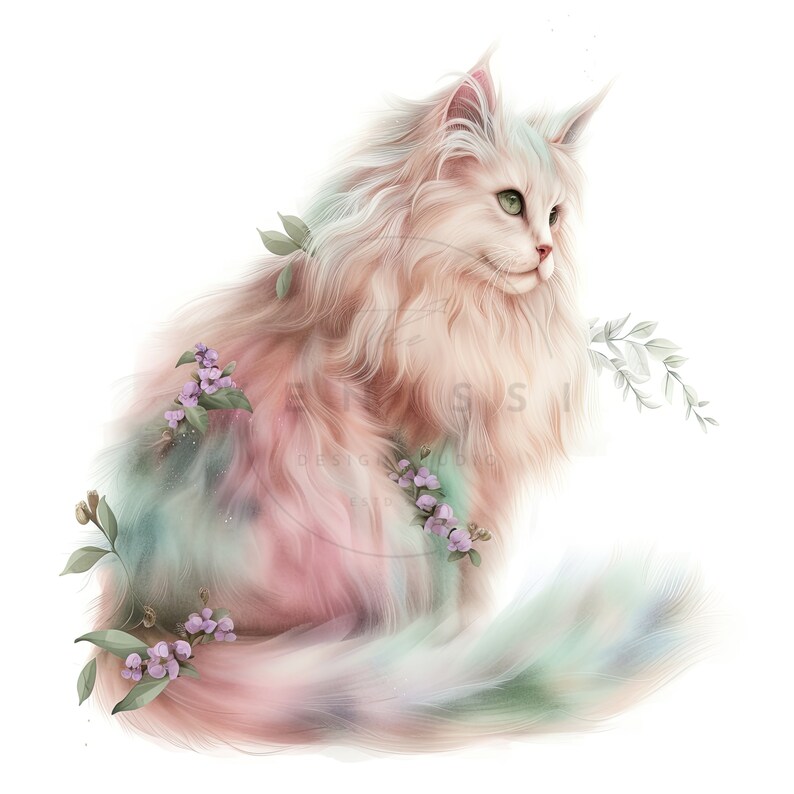 10 Ragdoll Clipart Set, Fluffy Cat Clipart, High Quality Jpgs ...