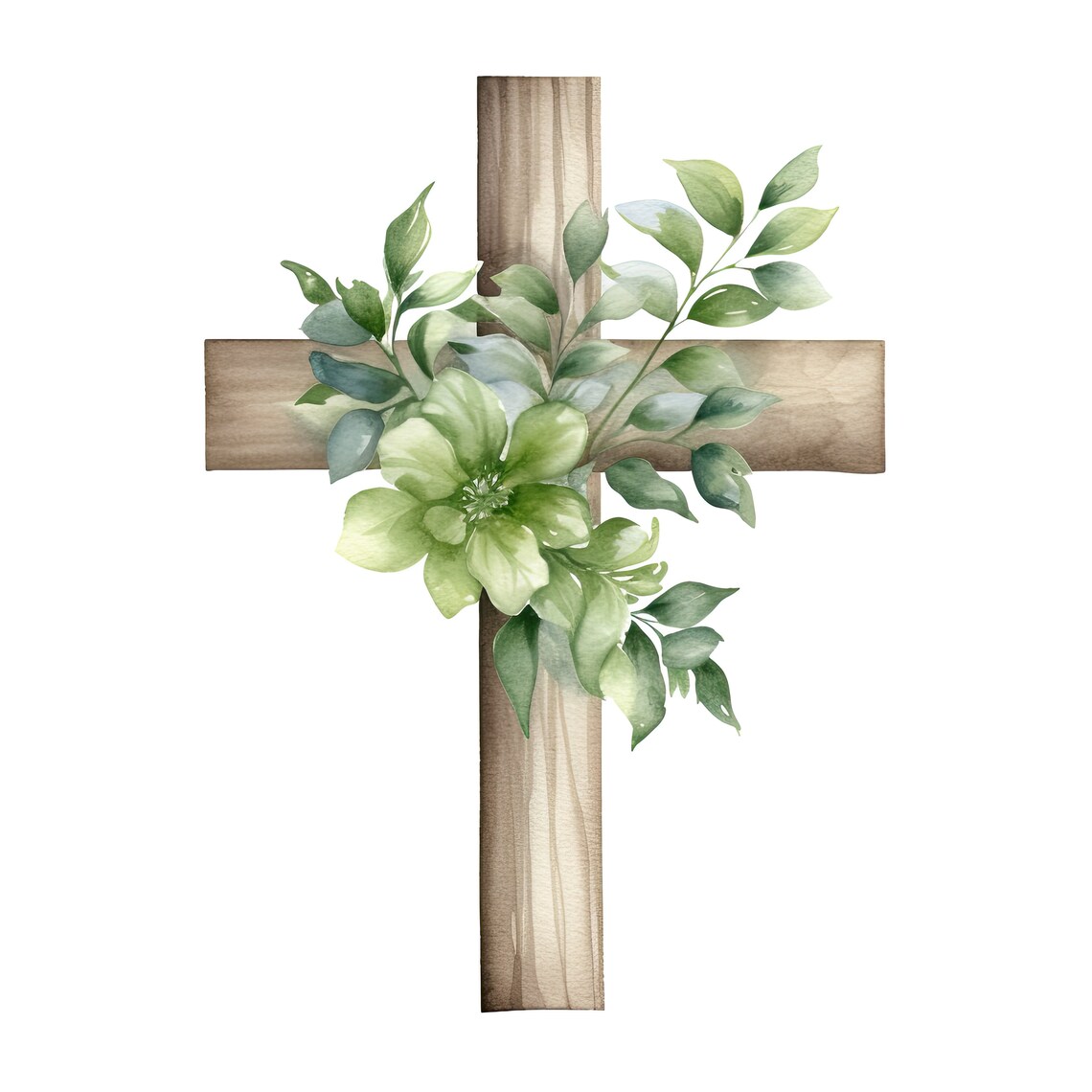 26 Easter Christian Crucifix Cross Clipart, Jpgs, Spring, Watercolor ...