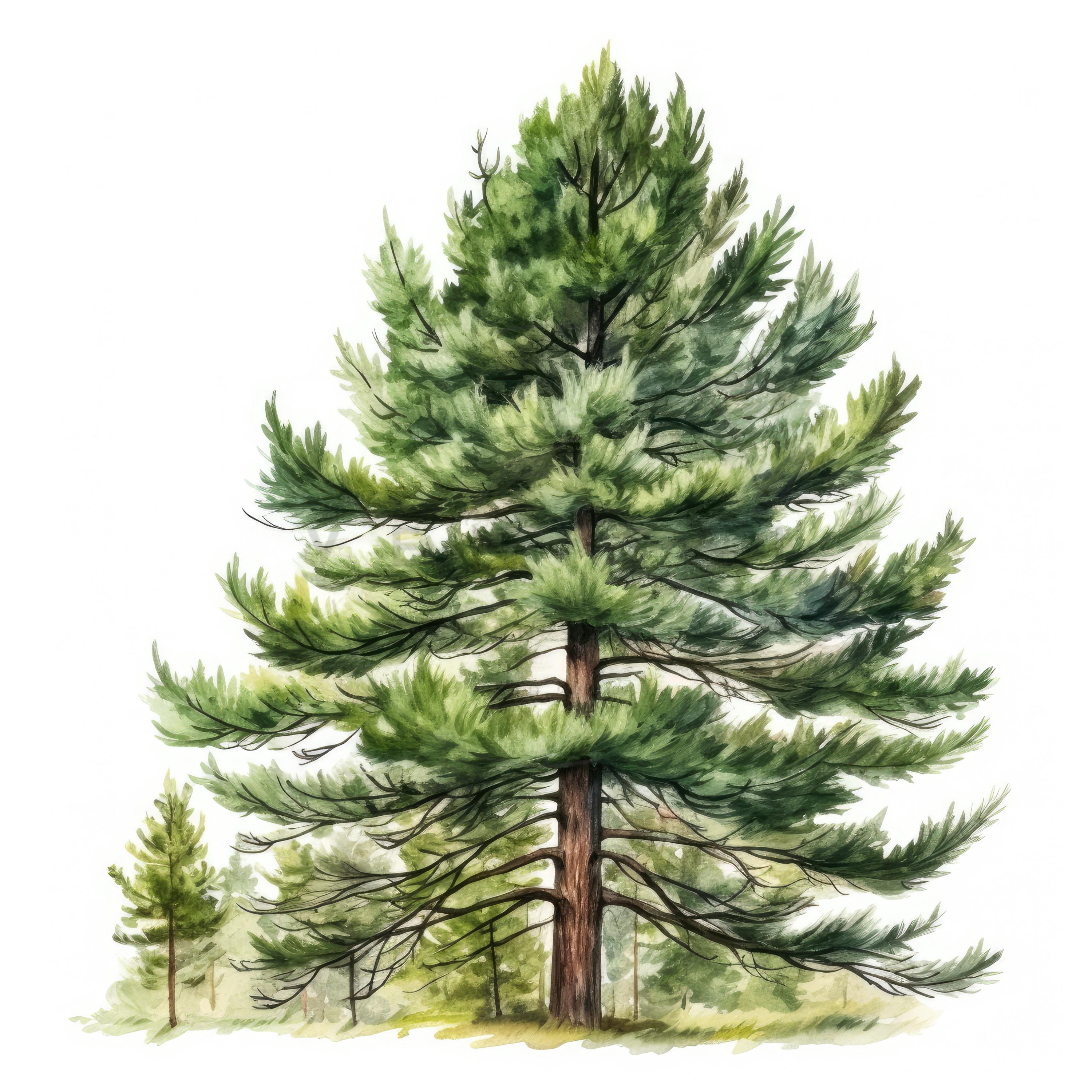 15 Pine Tree Clipart, Watercolor Forest Clip Art, Pine Tree Forest ...