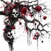 14 Gothic Bloody Tree With Skulls Clipart, Watercolor Skull Tree ...