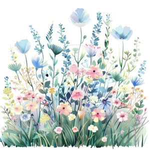 12 Vintage Wildflowers Clipart Bundle, Spring Flowers Clipart Set ...