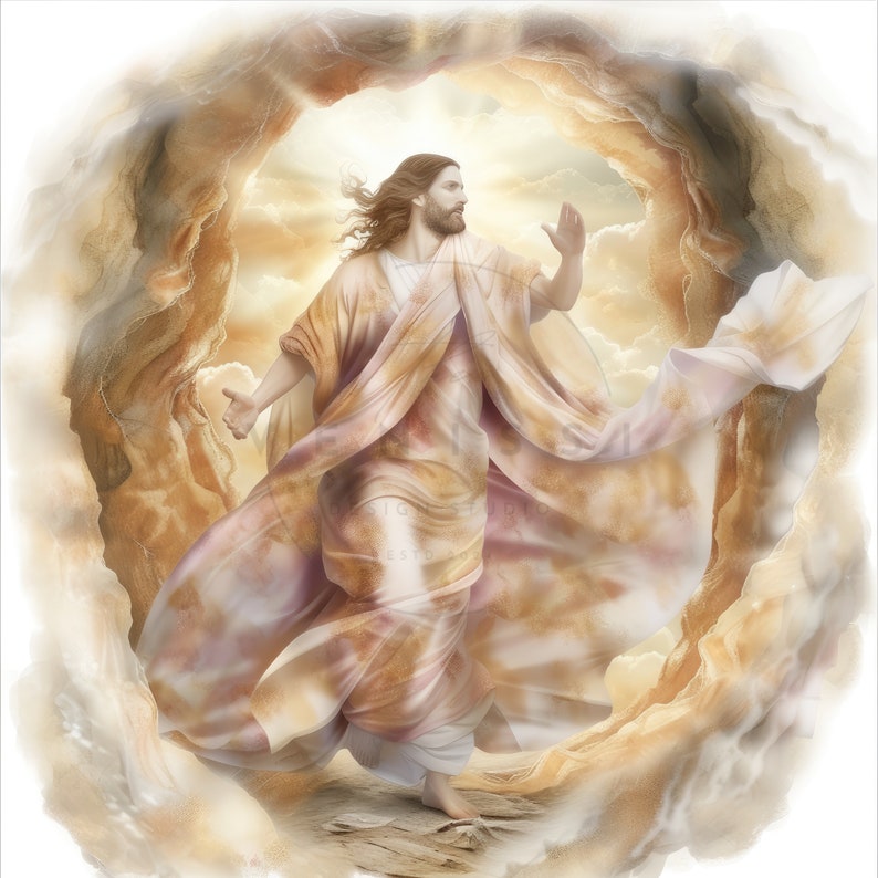 10 Jesus Christ is Risen Clipart, Ressurection Clipart, Watercolor ...