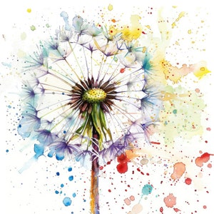 13 Watercolor Dandelion Clipart Pack, Wildflower Clip Art Set ...
