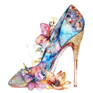 11 Floral High Heel Shoes Clipart, Fashion Shoes Print, Printable High ...