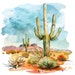 12 Watercolor Cactus in Desert Landscape Clipart Set, Desert Plant ...