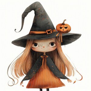 10 Little Witch Clipart, Halloween Witch With Pumpkin Clipart ...