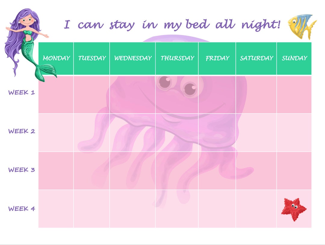 Mermaid Sticker Chart - Etsy