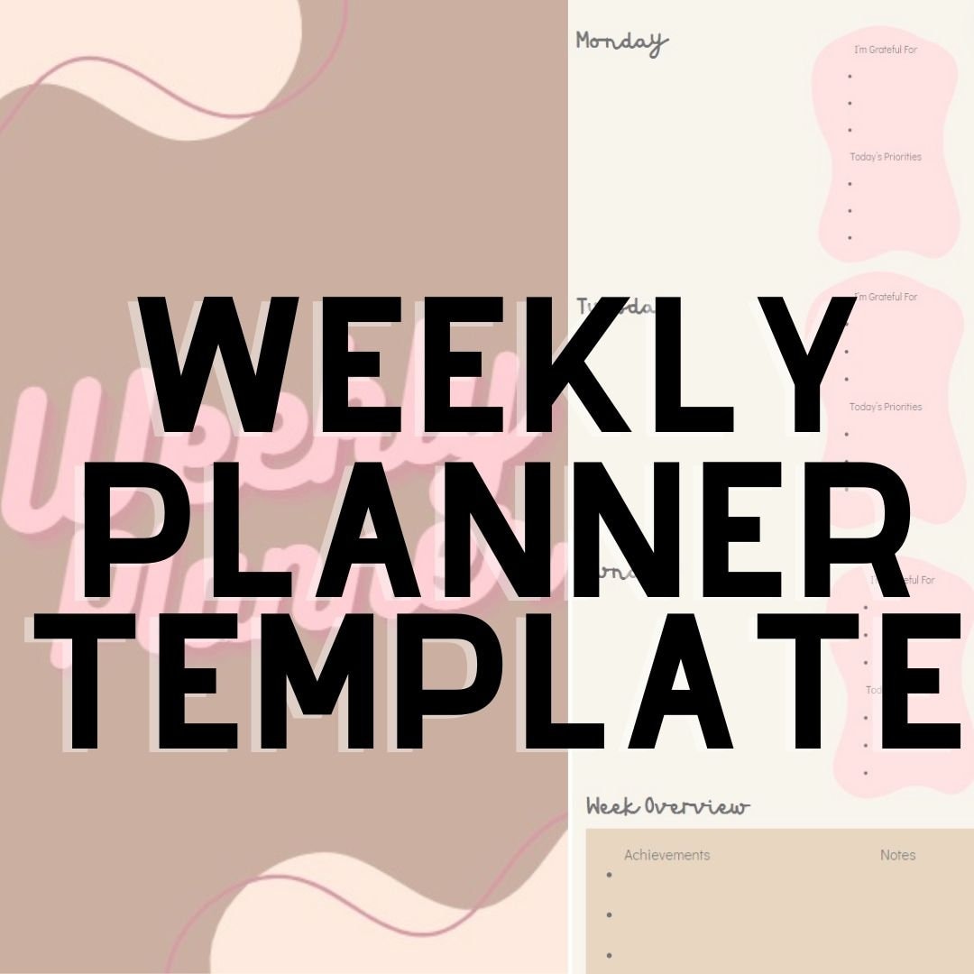 Minimalist Weekly Planner Template Set - Etsy