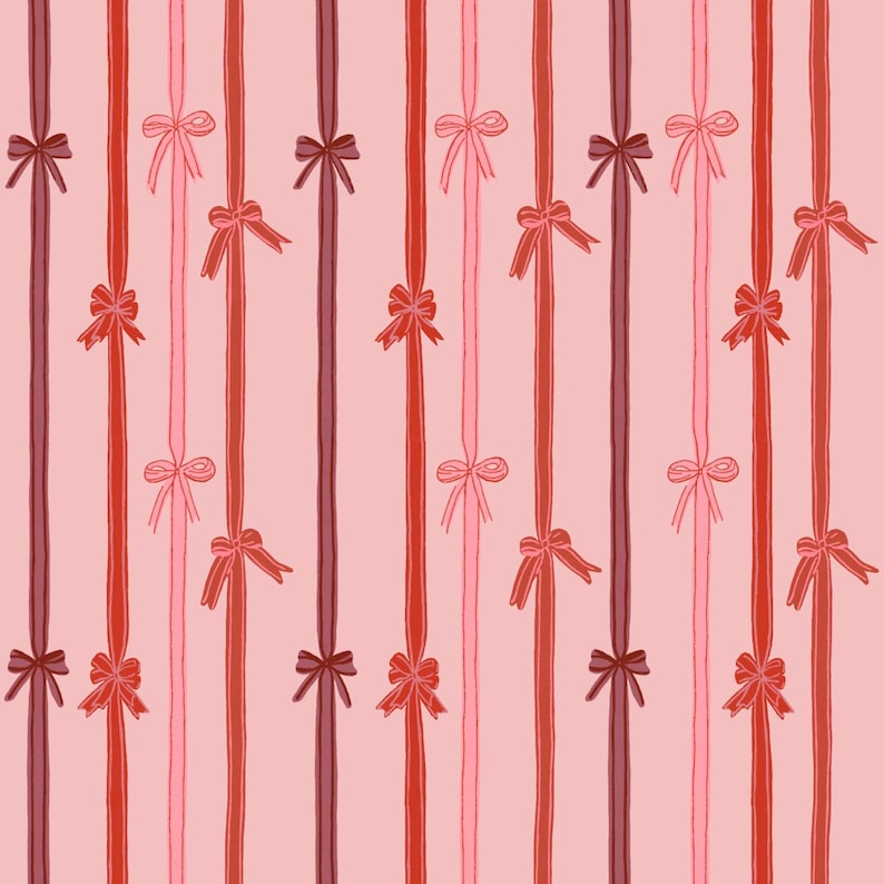 Wrapping Paper, Pink and Red Bow Design for Christmas and Other ...