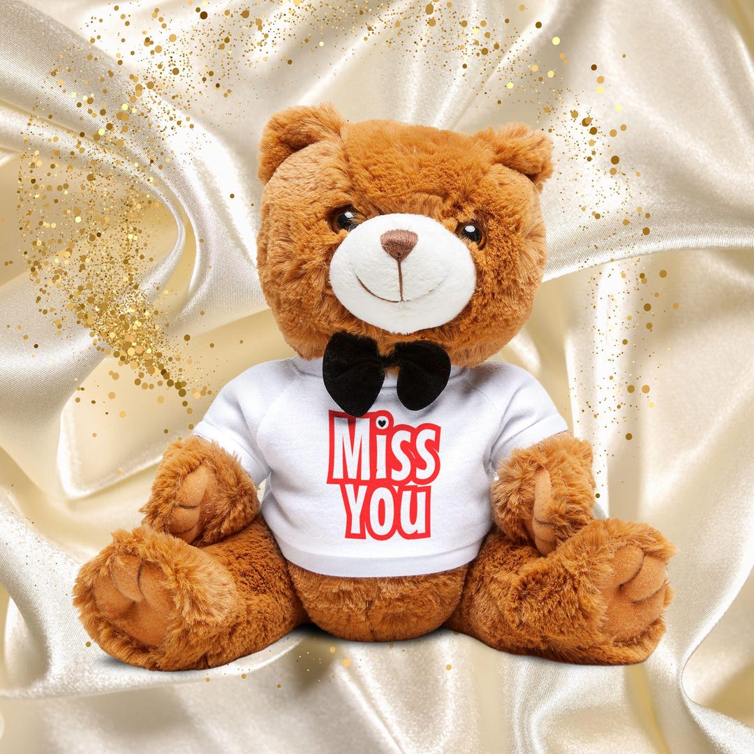 Teddy Bear, Cute Plush Toy, Miss You T-shirt Gift, Soft Toy, Decorative ...