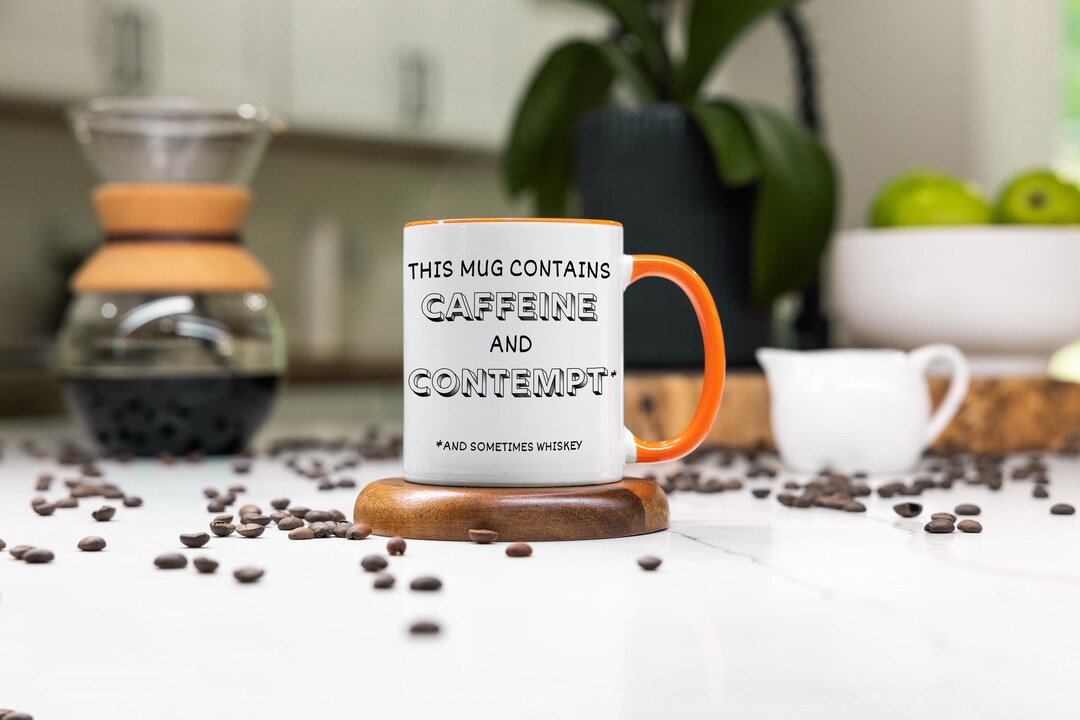 Sarcastic Coffee Mug: Caffeine & Contempt - Funny Gift - Etsy