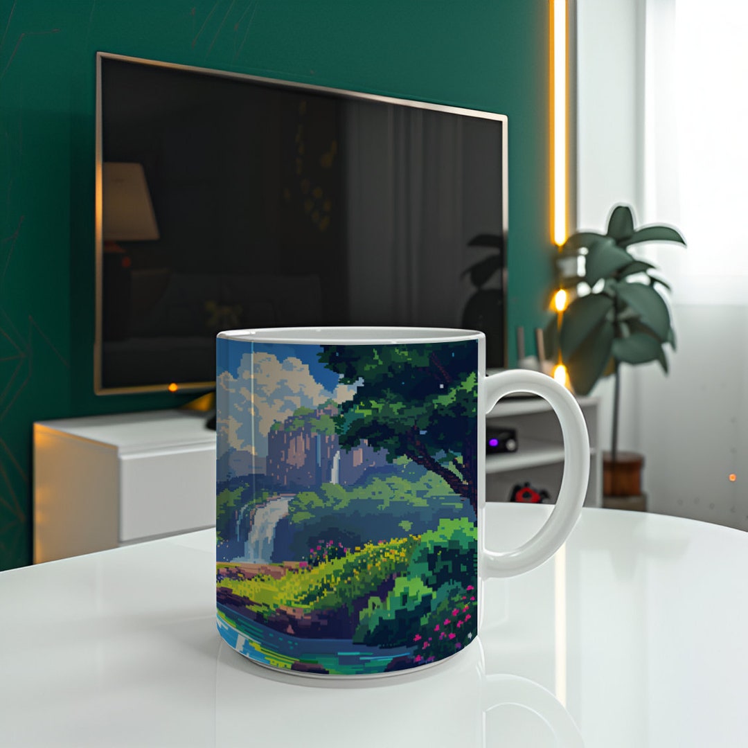 Pixel Art Mug, Retro Video Game Style, Coffee Mug, Ceramic Mug, Gamer ...