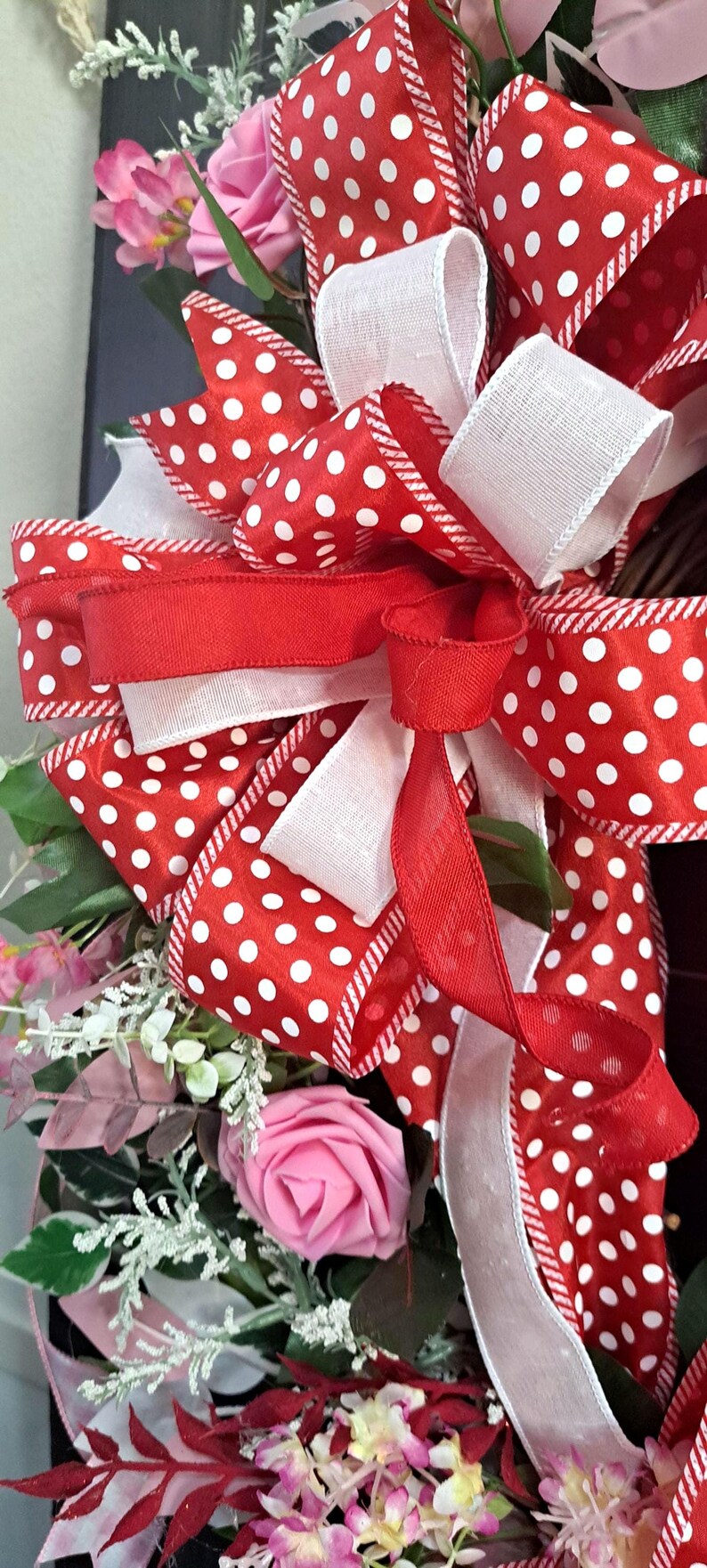 Valentine's Day Wreath: God is Love Heart Door Hanger, Heart and Roses ...