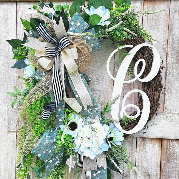 Initial Wreath - Etsy