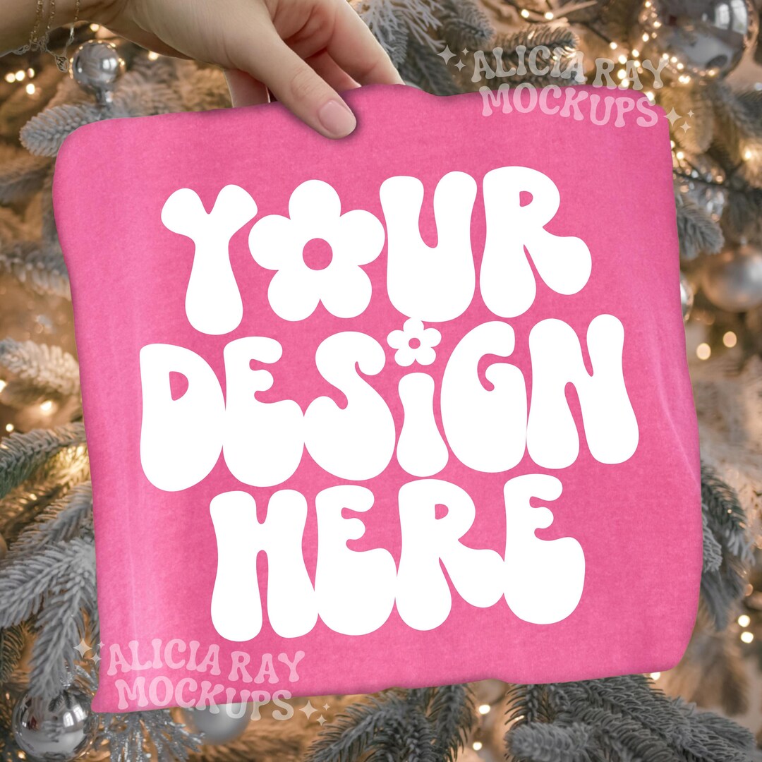Comfort Colors Crunchberry 1717 Christmas Adult T-shirt Mockup ...