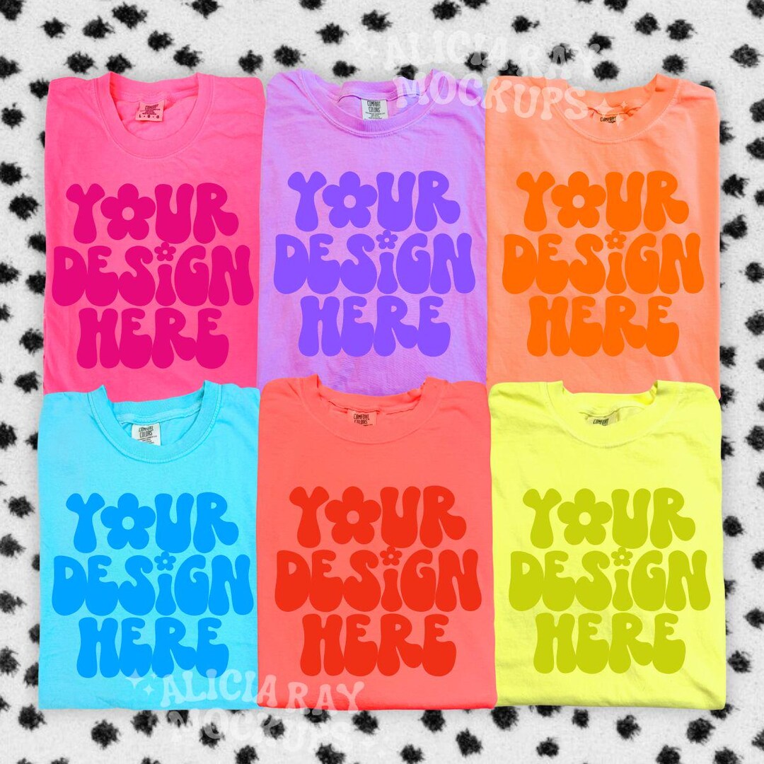 Comfort Colors C1717 Group Mockup | Trendy Mockup | Group Folded Shirt ...