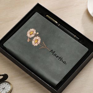 Birth Flower Personalized Journal,birthday Gift Notebook,minimalist ...