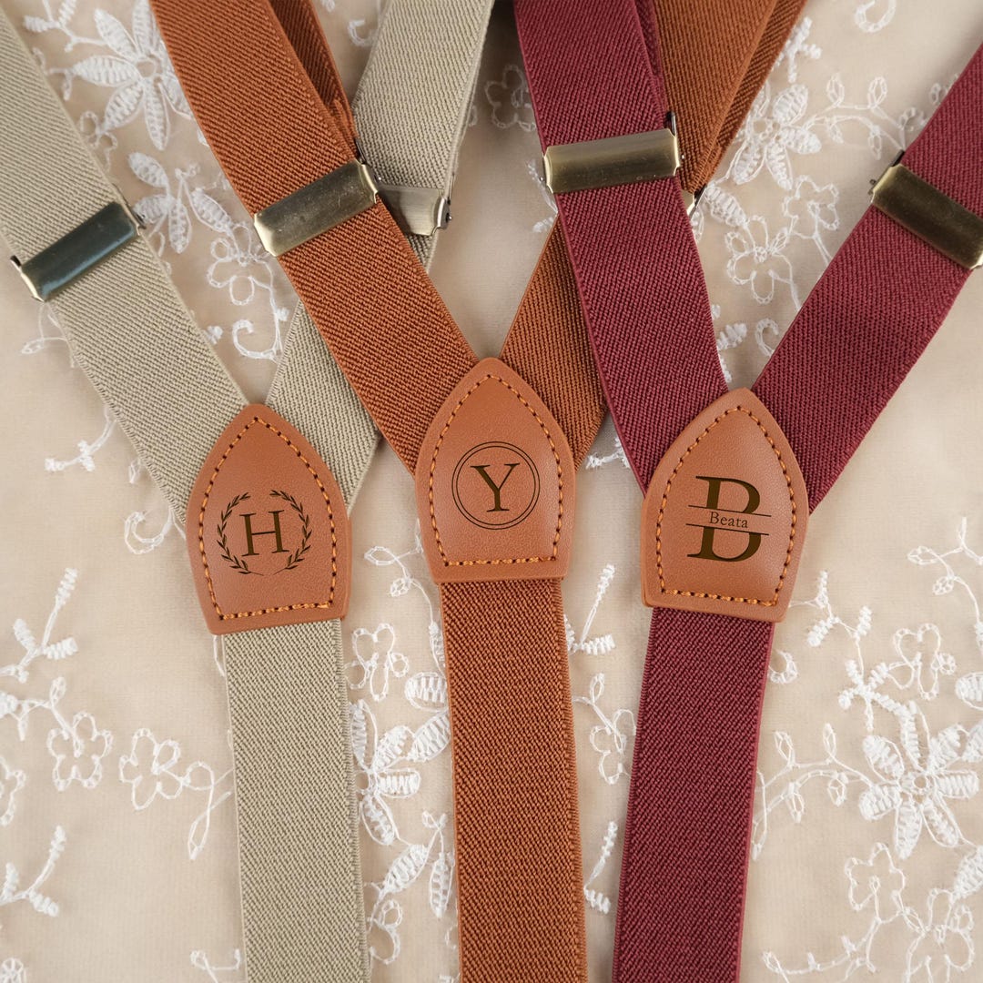 Personalized Groomsman Leather Suspenders,custom Leather Suspenders ...