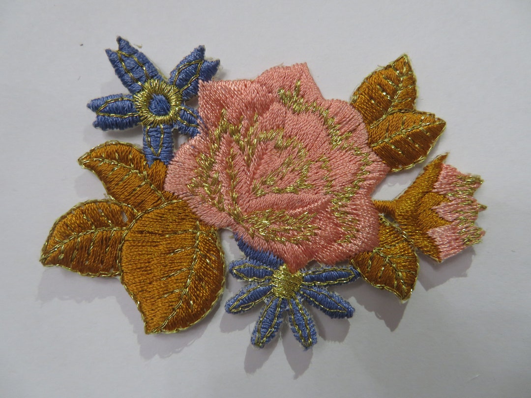 Flower Iron on Patch, Flourish Pattern, Floral Design Iron on Applique ...