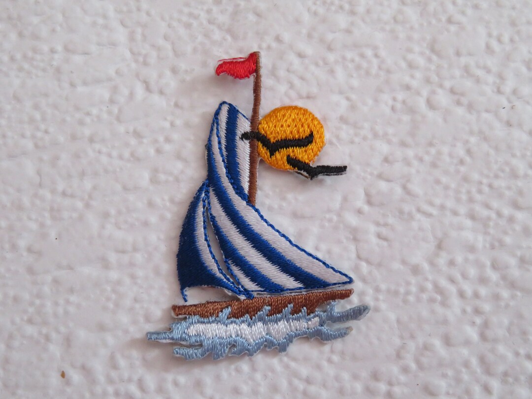 Sailing Boat Sew on or Iron on Patch, Boat Sew on Embroidered, Ship DIY ...