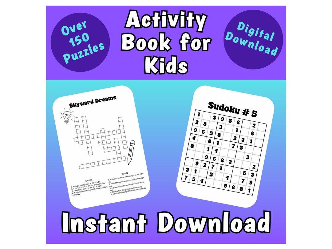Kids Activity Book: 150+ Mazes, Puzzles, Games (digital Download) - Etsy