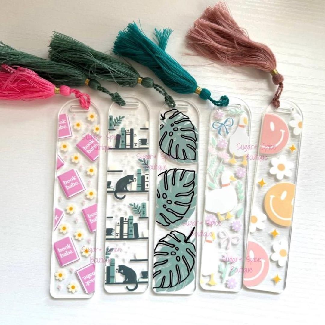 Acrylic Bookmarks With Tassel - Etsy