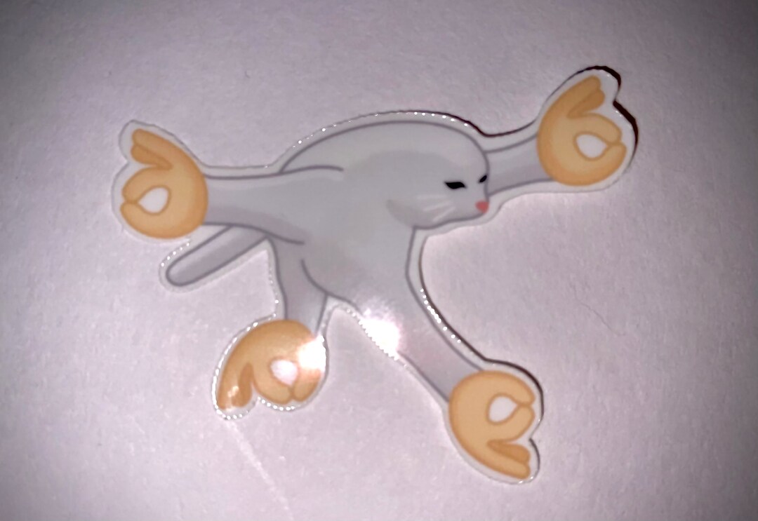 Ok Cat Emoji Sticker, Cat Meme Sticker - Etsy